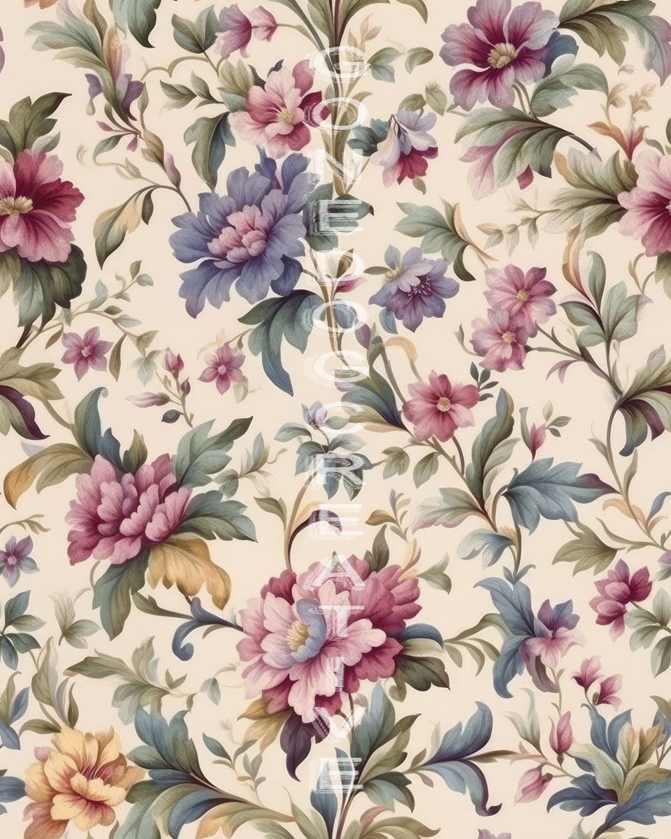 Seamless Tileable Chintz Flower Patterns--high Resolution Pack 2 - Etsy