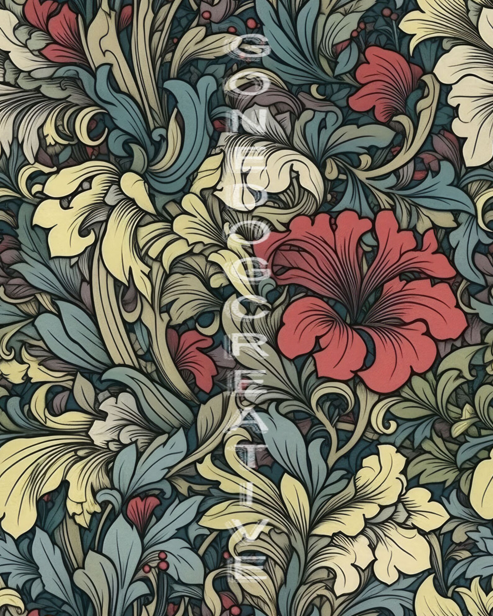 Seamless Tileable Art Nouveau Flower Patterns Pack 2--high Resolution ...