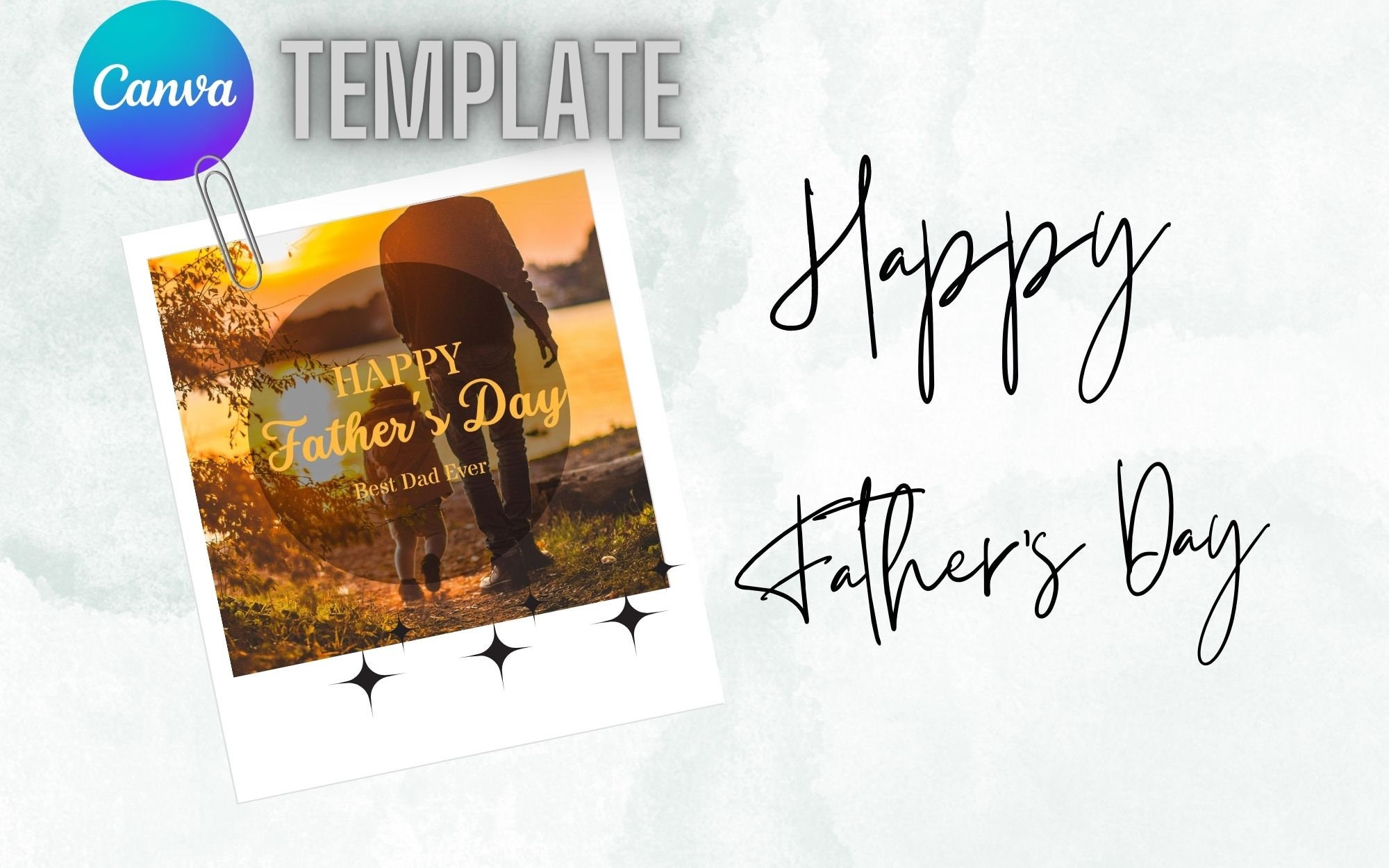 5 Editable Father's Day Card Digital, Super Dad Card , Editable in ...
