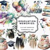 Cute and Cuddly Graduates: Teddy Bear Graduation Watercolor Clip Art ...
