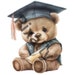 Cute and Cuddly Graduates: Teddy Bear Graduation Watercolor Clip Art ...