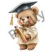 Cute and Cuddly Graduates: Teddy Bear Graduation Watercolor Clip Art ...
