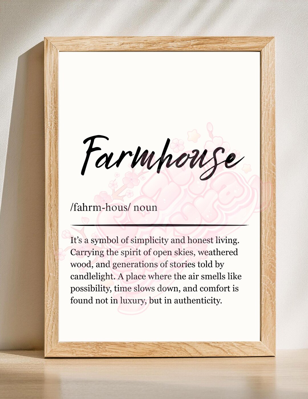 Farmhouse Definition Quote, Printable Wall Art, Digital Download - Etsy
