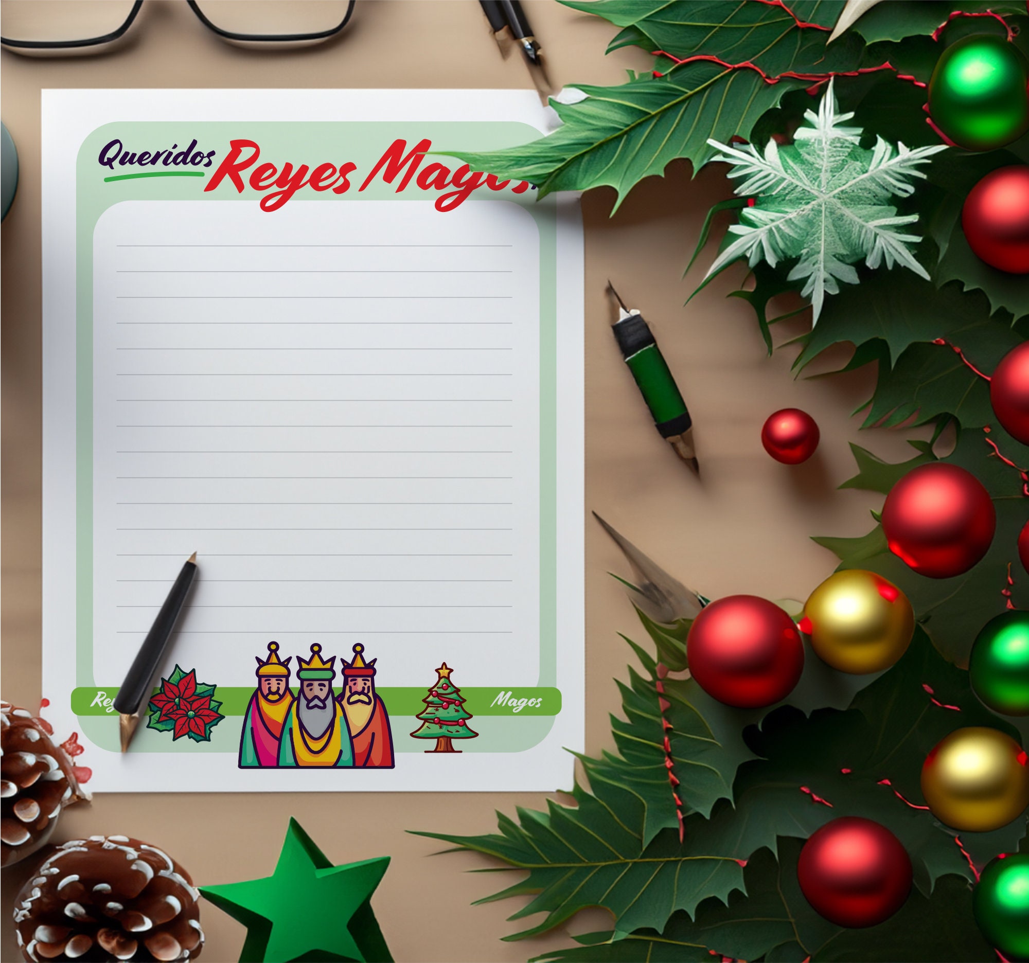Printable Carta a Los Tres Reyes Magos / Letter to the Three Wise Men ...