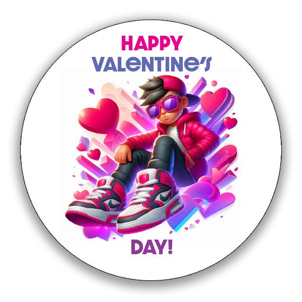 Sneakerhead Boy Valentine's Printable Sticker Template - Etsy