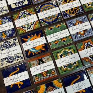 Personalized Mexican Tile Coaster Wedding Favor - Etsy