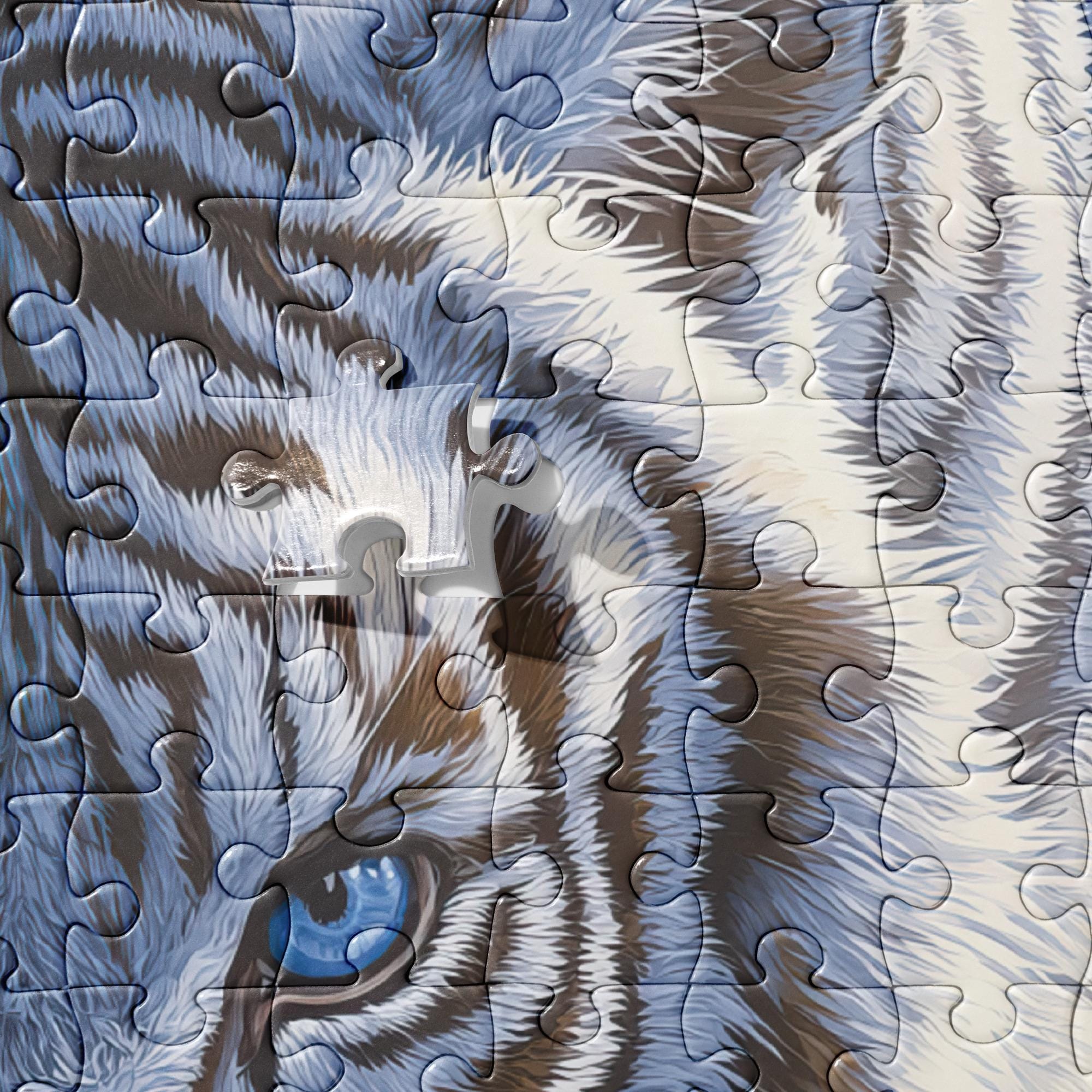White Tiger Majesty: 520-piece Winter Wonderland Puzzle - Etsy