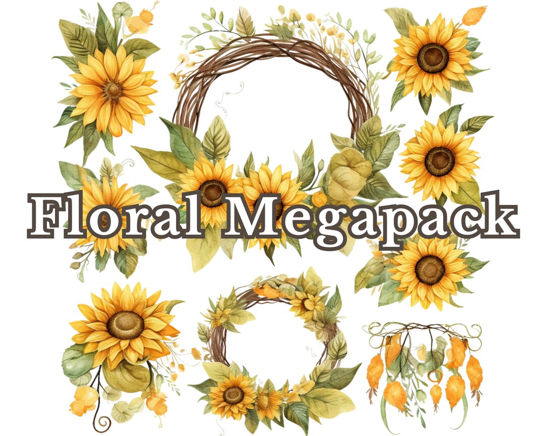 Watercolor Flowers, Floral Clipart for Commercial Use, Digital PNG ...