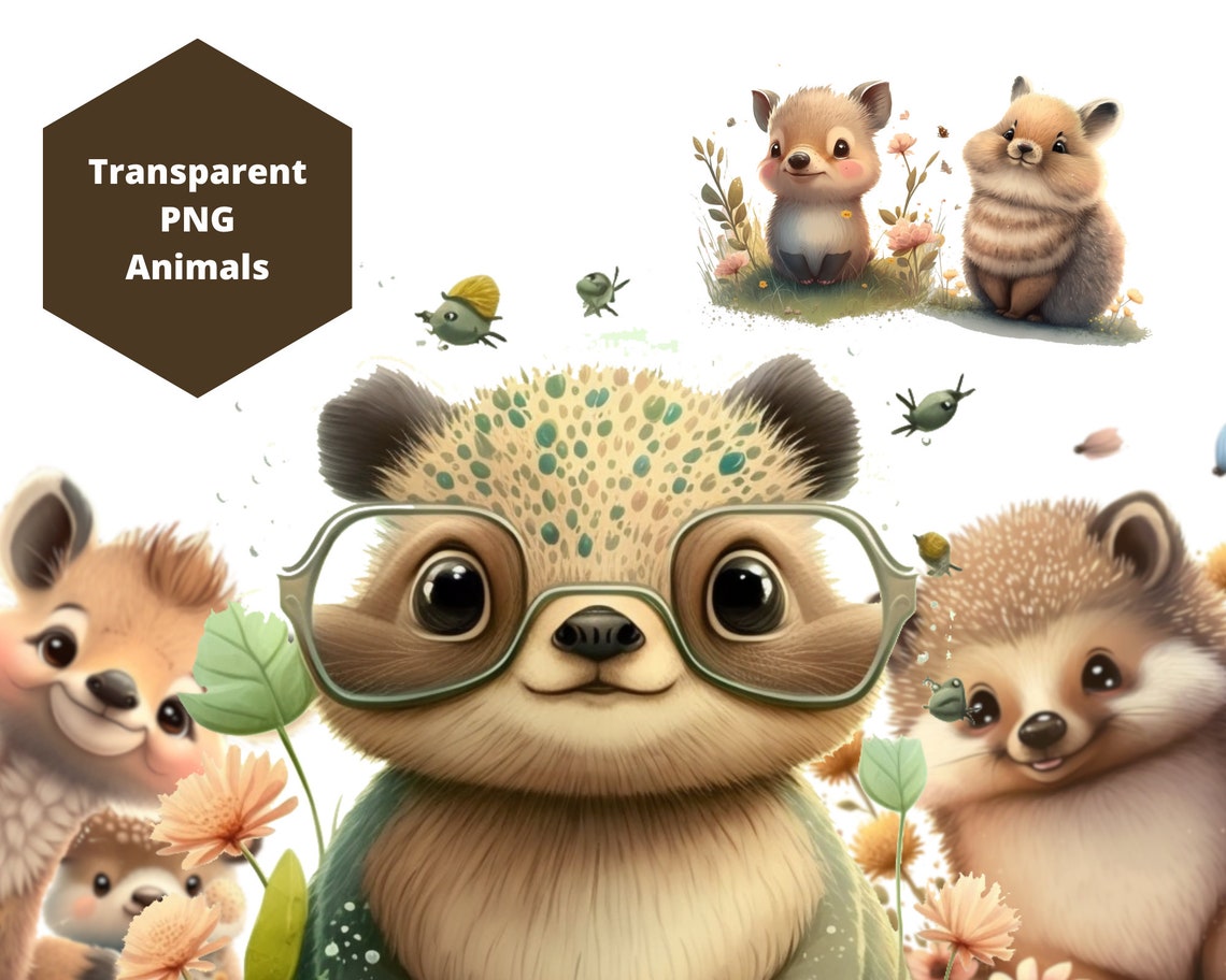 25 Cute Baby Animals Watercolor Clipart for Commercial Use - Etsy