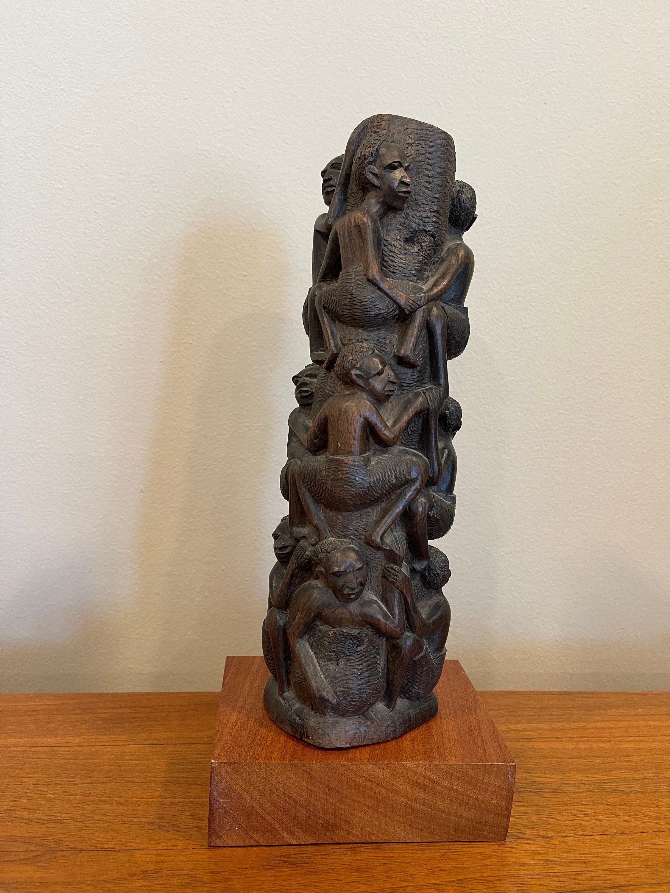 Vintage Makonde Tree of Life Carving - Etsy