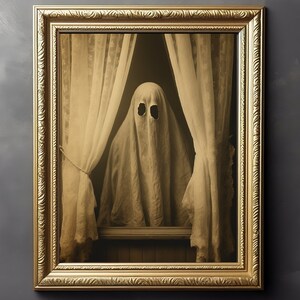 Creepy Ghost in the Window - Gothic Print Poster, Vintage Photography ...