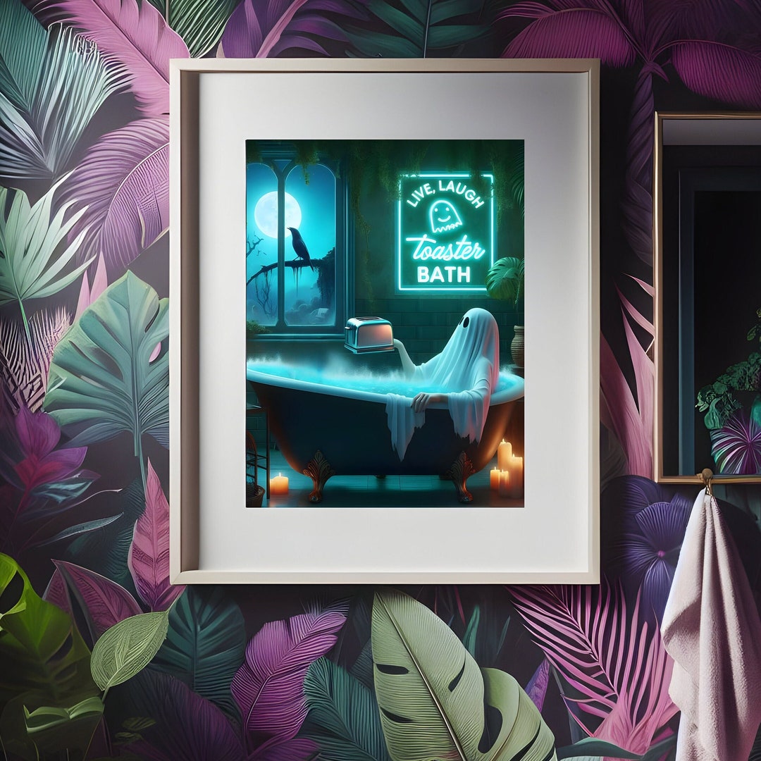 Live, Laugh, Toaster Bath - Tropigoth Gothic Bathroom Print - Etsy