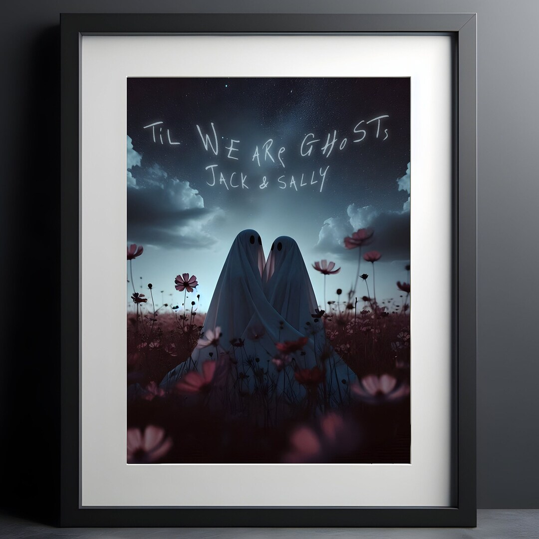 Personalised Romantic Ghost Print - Til We Are Ghosts, Gothic Couple ...