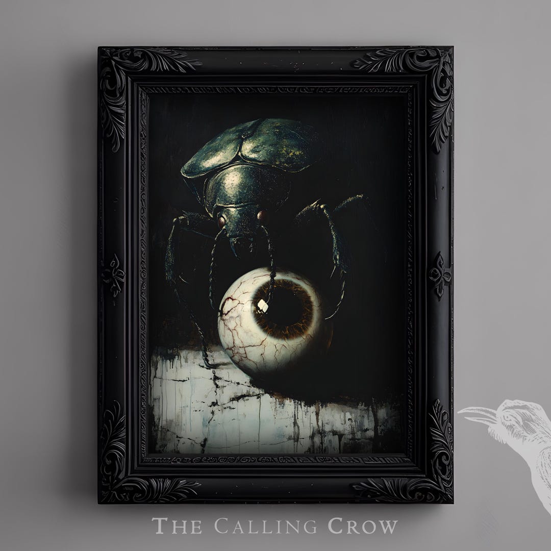 Gothic Beetle Wall Art – Entomology Print, Gothic Eyeball Print ...