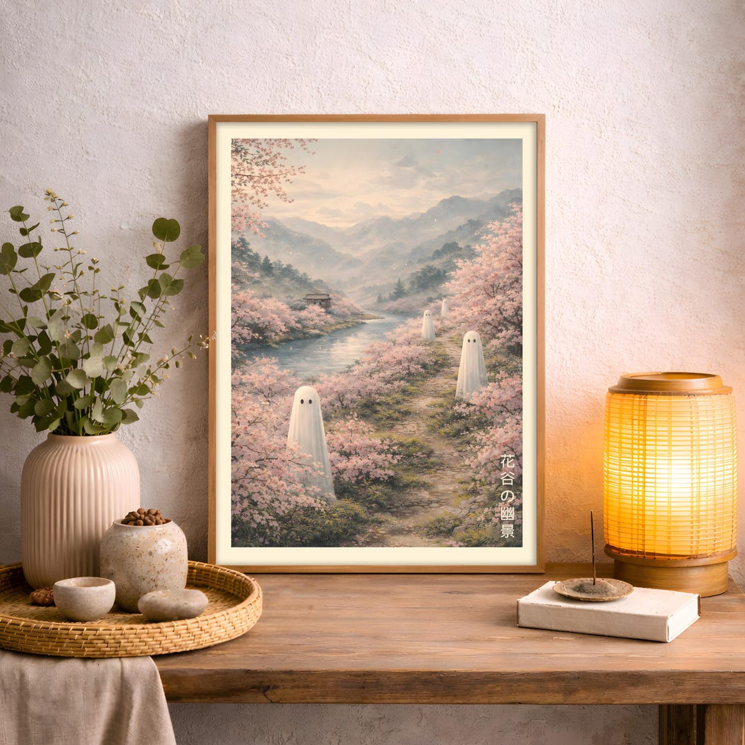 Japanese Ghost Landscape Art Print – Blossom Valley Wall Art - Etsy