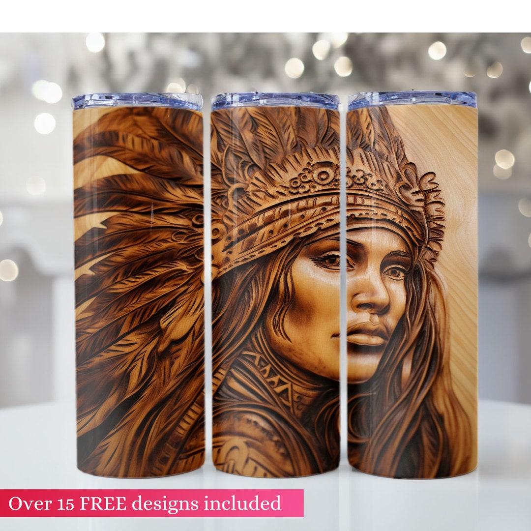 Native American Woman 20oz Tumbler Wrap Sublimation PNG - Etsy