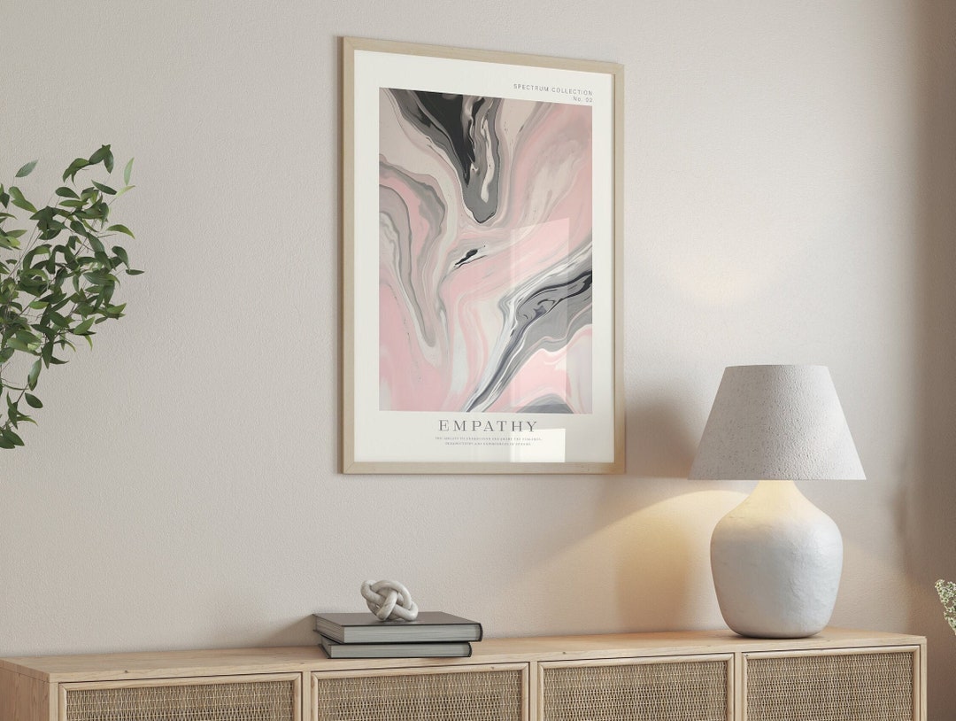 Motivation Empathy Art, Psychology, White Pink Color Pouring, Printable ...