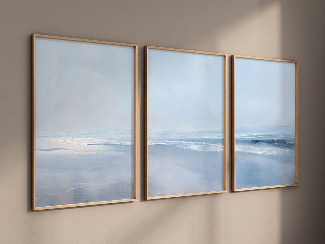 Serene Beach Scene, Printable Wall Art, Digital Ocean Landscape for ...