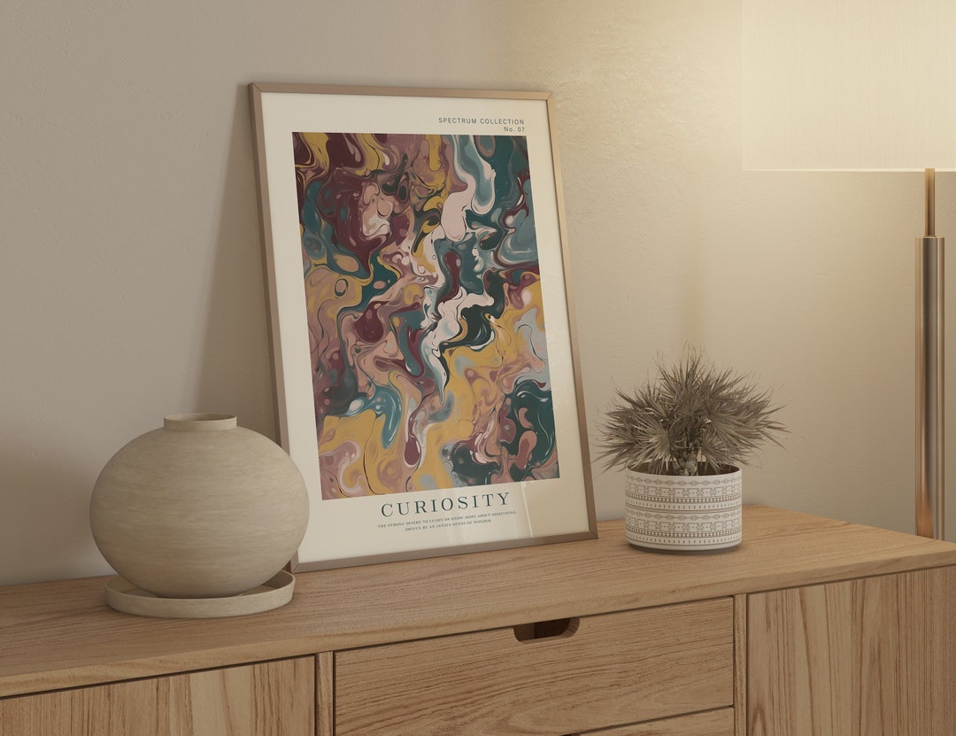 Curiosity Motivation Poster, Psychology Theme, Color Pour Art ...