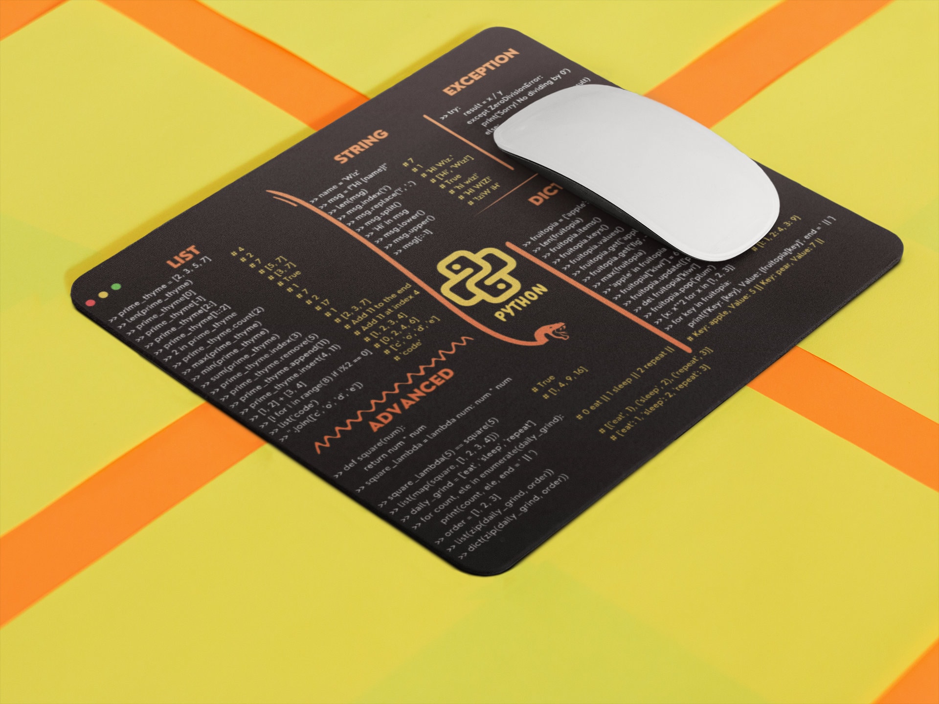 Python Cheatsheet Premium Mousepad For Software Engineers Coding Tboost Your Productivity