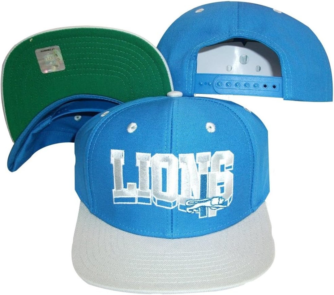 Vintage Detroit Lions Wave Blue/grey Snapback Adjustable - Etsy