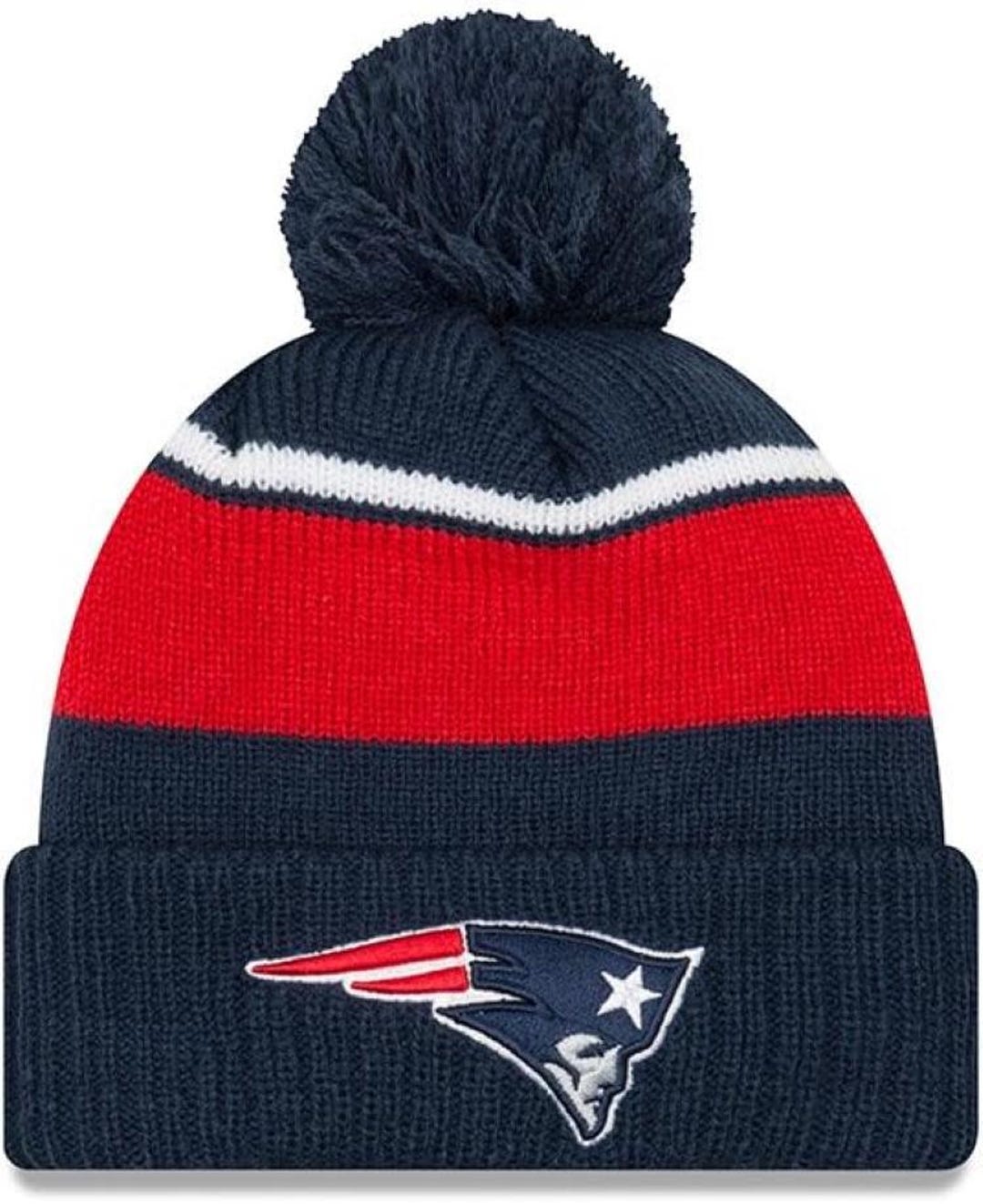 New Era New England Patriots Call Out Cuff Pom Knit Beanie Hat/cap - Etsy