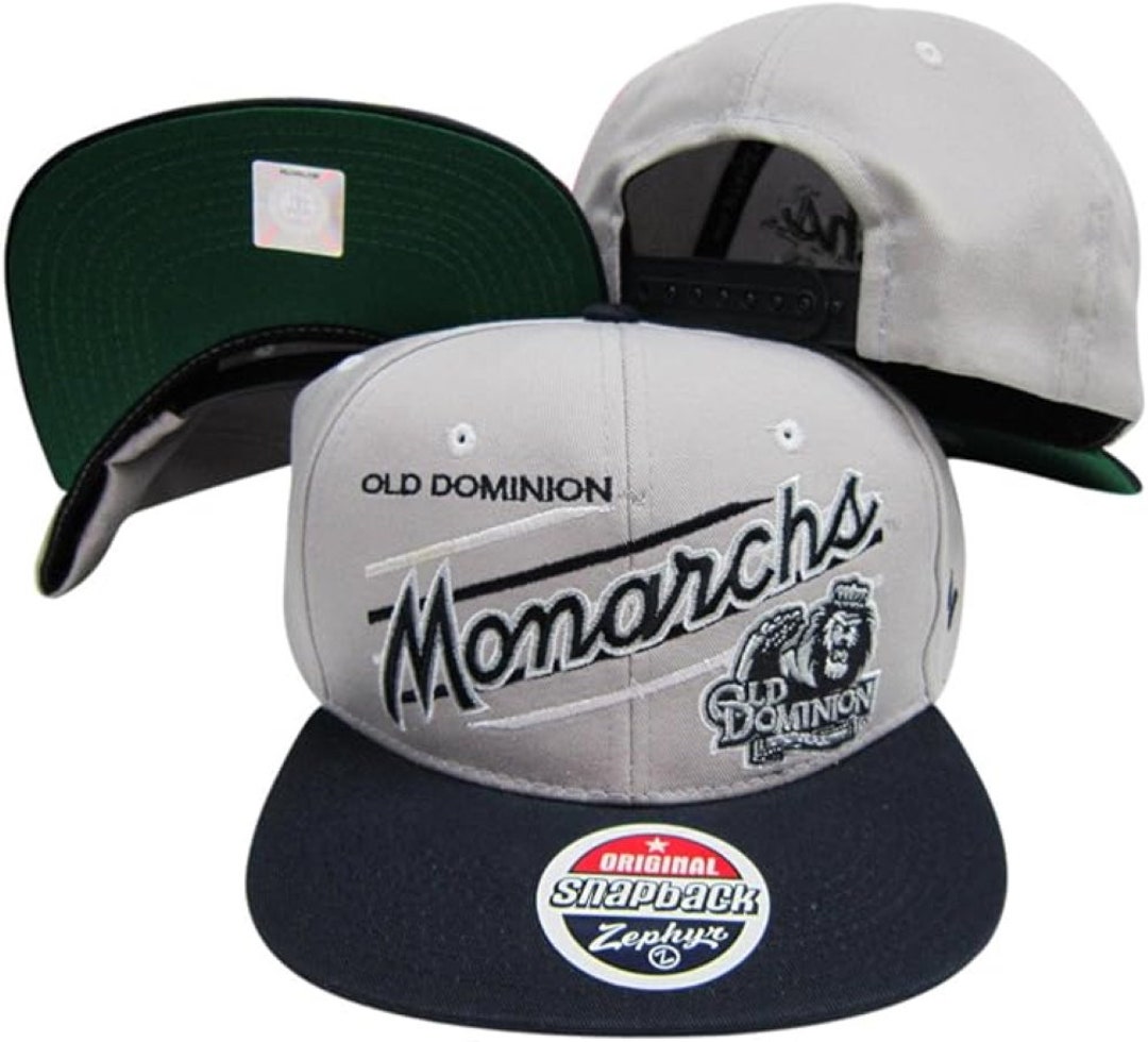 Vintage Old Dominion Monarchs Upshot Diagonal Script Two Tone Snapback ...