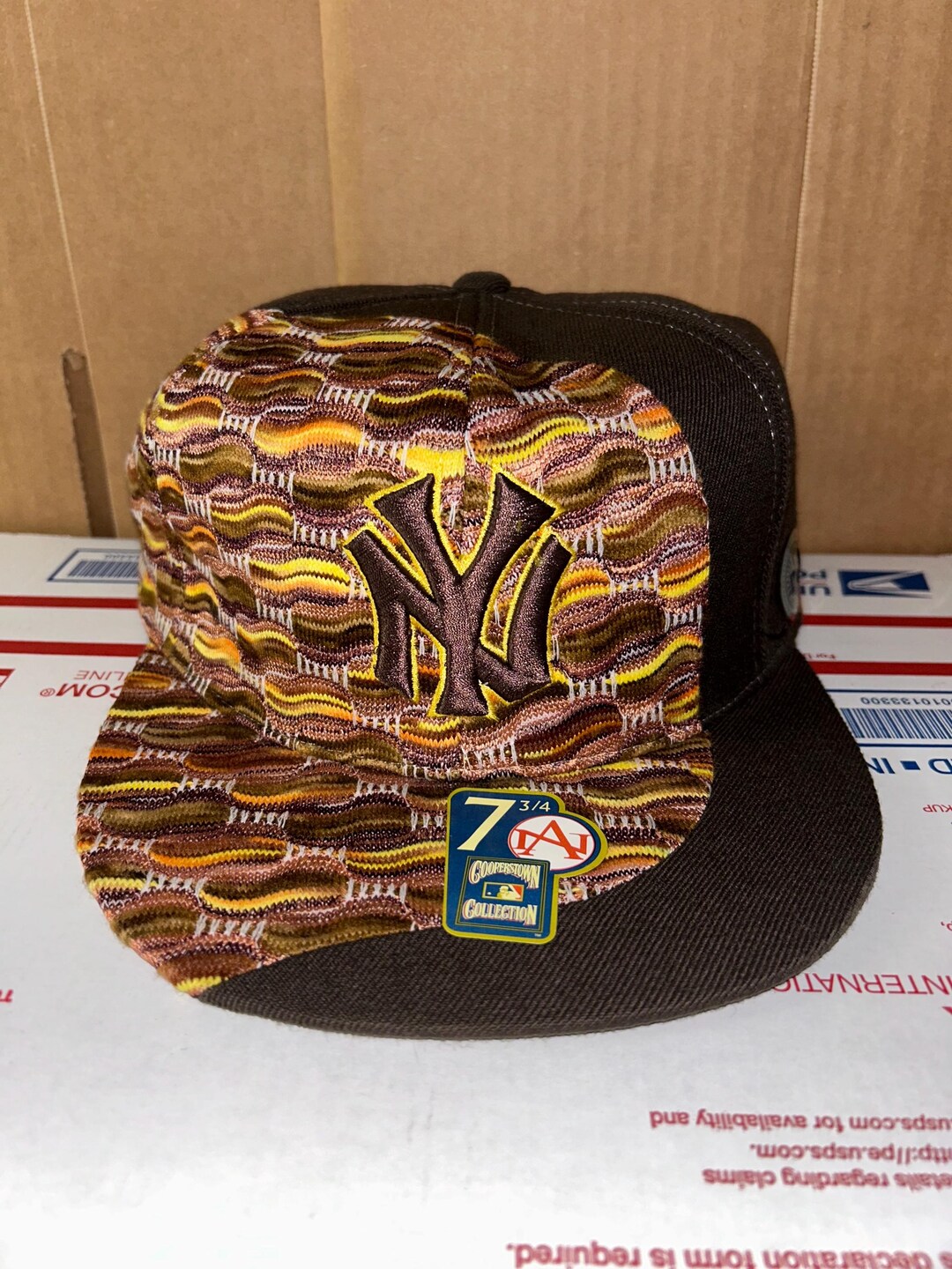 Vintage New York Yankees 1990s American Needle Brown Yellow Orange ...
