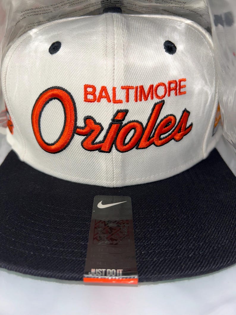 Nike Vintage Two Tone Script Baltimore Orioles 1990s Adjustable ...