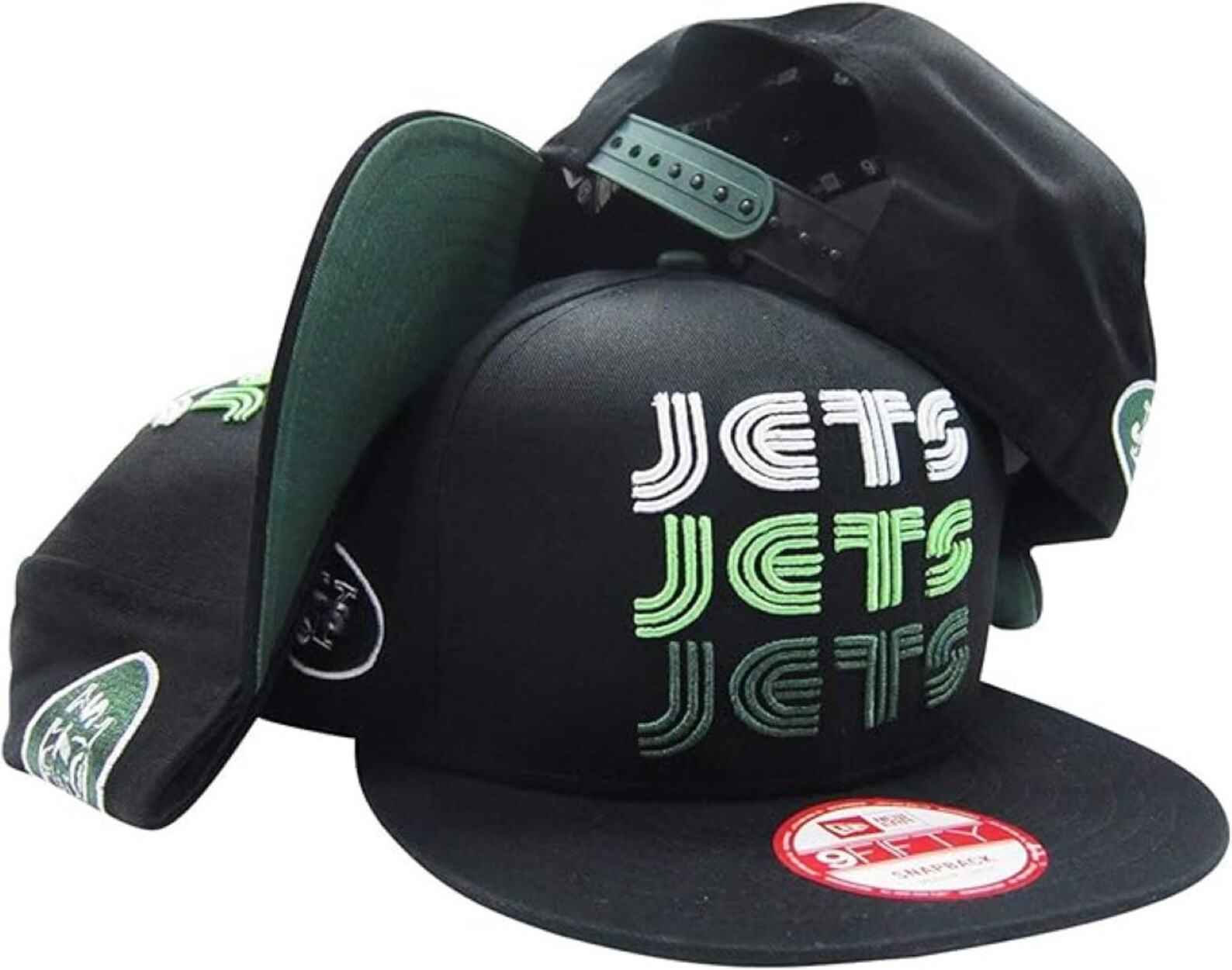 New York Jets New Era 9FIFTY Triple Name Adjustable Snapback Hat/cap ...