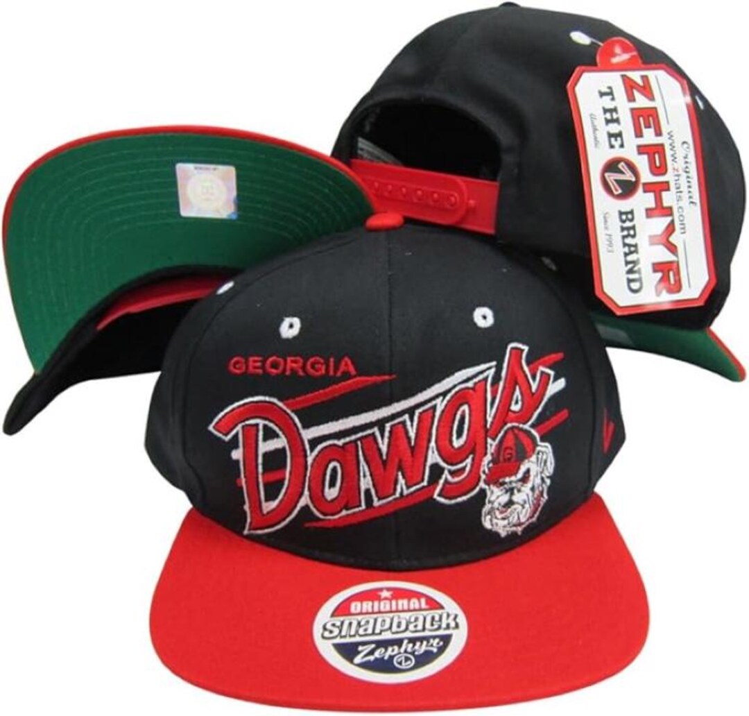 Vintage Georgia Bulldogs Upshot Diagonal Script Two Tone Snapback Cap ...