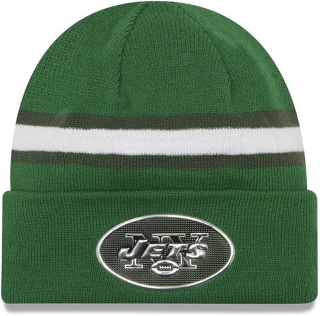 Vintage New Era New York Jets Green Color Rush On-field Knit Beanie Hat ...