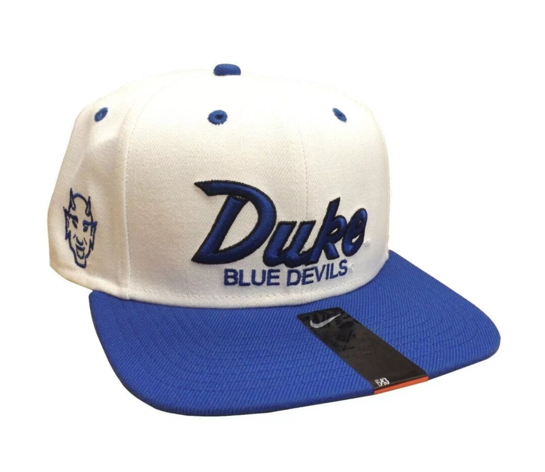 Nike Vintage Two Tone Script Dule Blue Devils 1990s Adjustable Snapback ...
