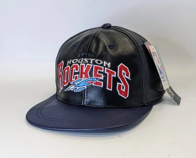 Vintage Drew Pearson Houston Rockets 1990s Leather Snapback Hat/cap ...