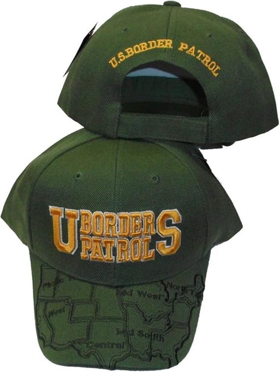 U.S Border Patrol Adjustable Green Map Strapback Hat … - Gem