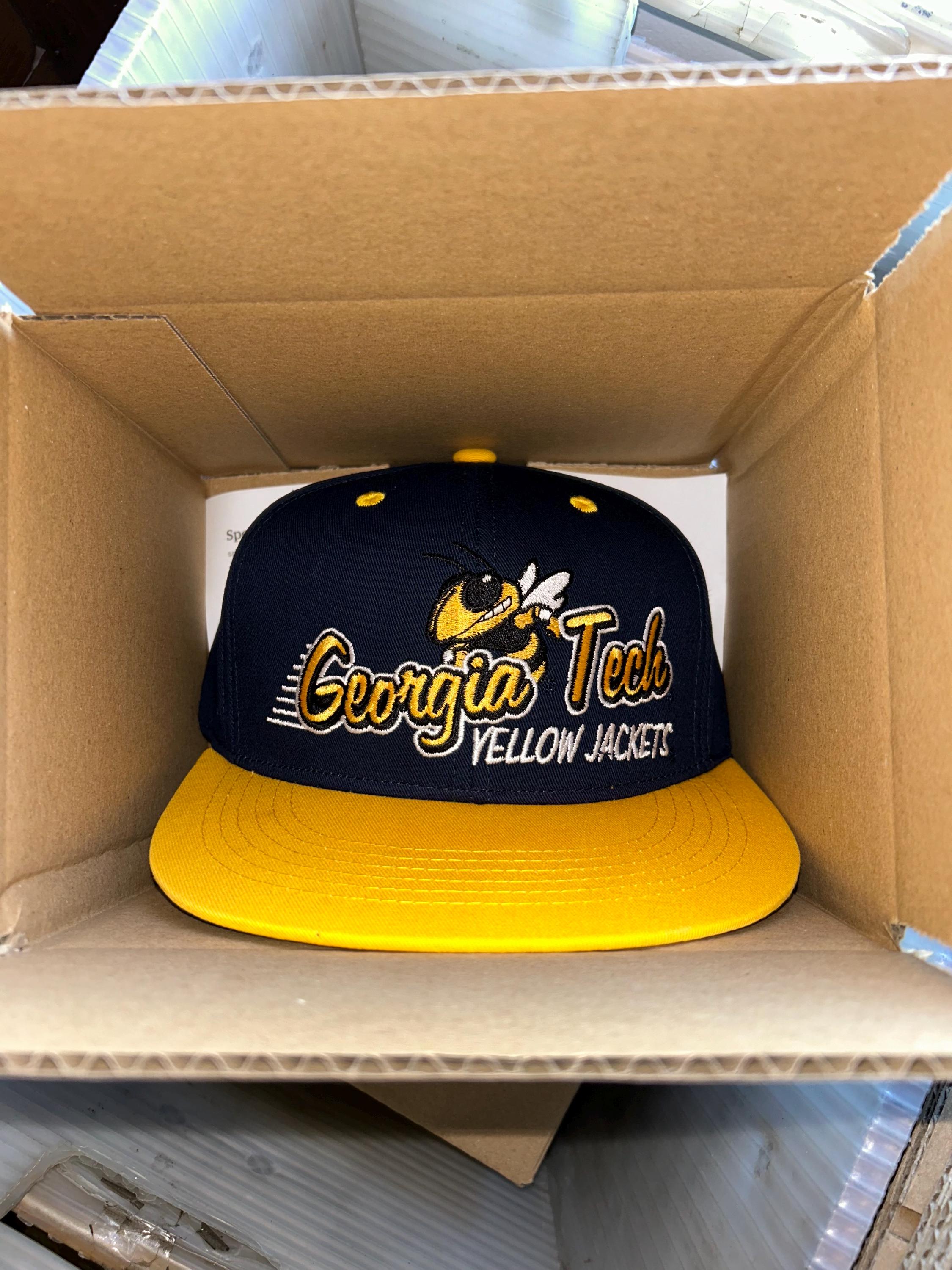Vintage Georgia Tech Buzz Navy/yellow Two Tone Adjustable Snapback Hat ...