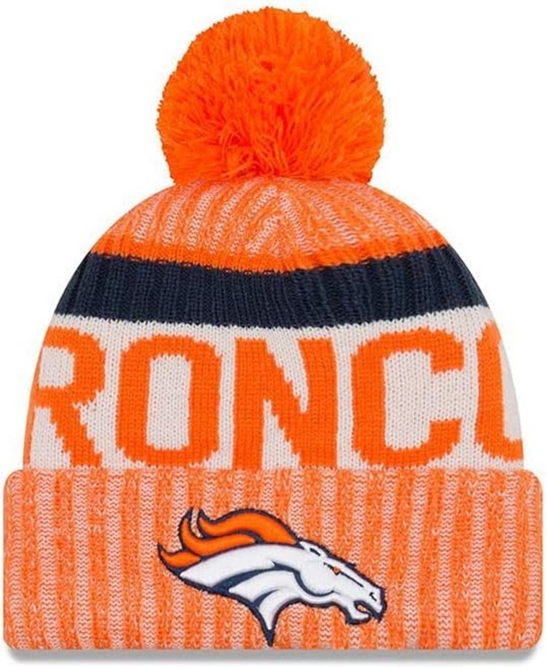 New Era Men's Orange Denver Broncos Official Sideline Sport Knit Hat ...