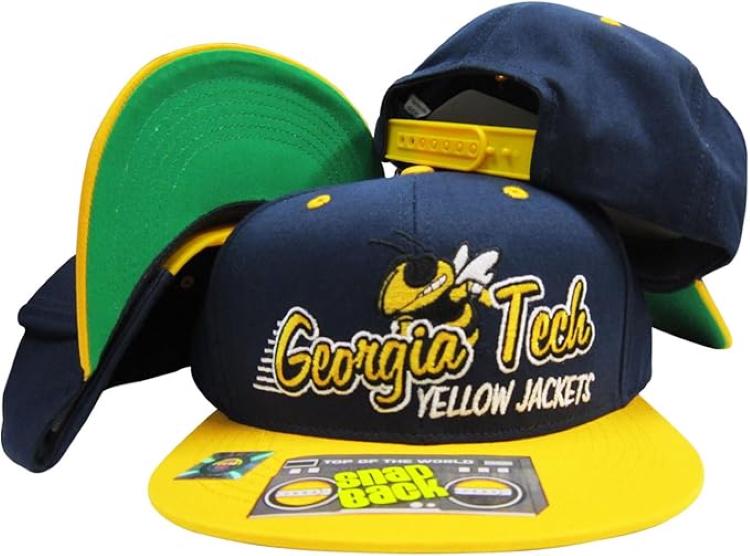 Vintage Georgia Tech Buzz Navy/yellow Two Tone Adjustable Snapback Hat ...