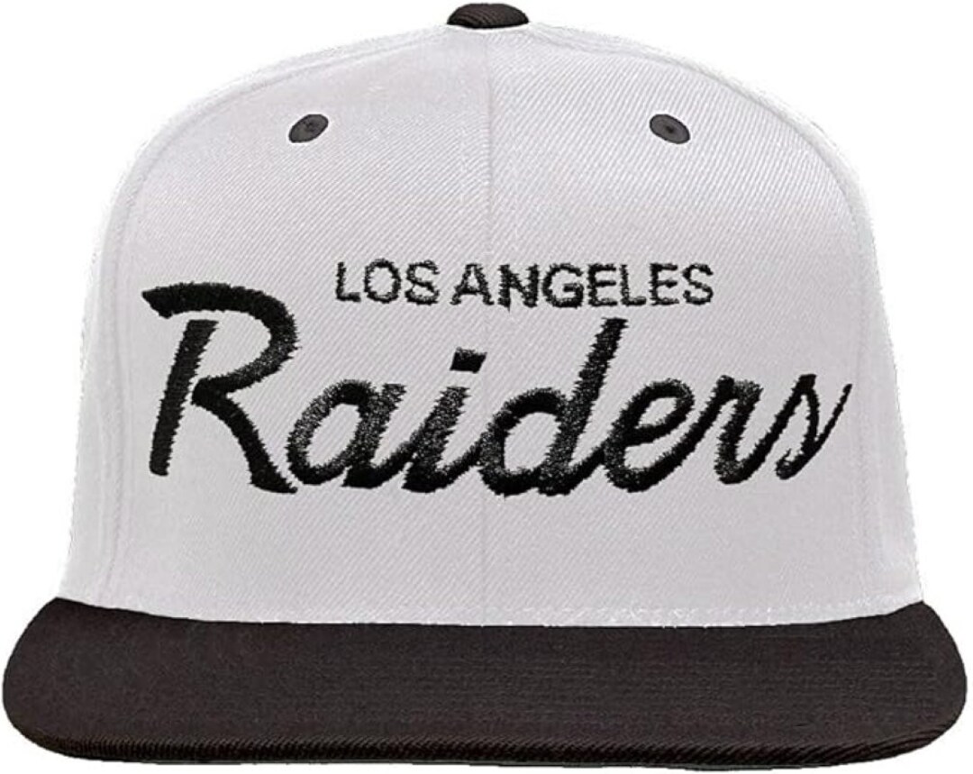 Vintage Los Angeles Raiders Grey/black Script Adjustable Snapback Hat ...