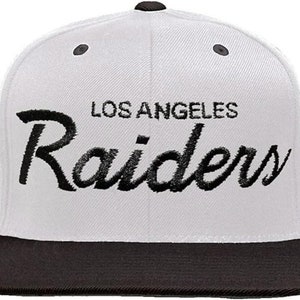 Vintage Los Angeles Raiders Grey/black Script Adjustable Snapback Hat ...