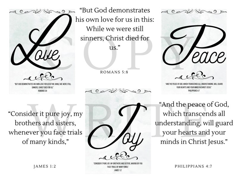 Bible Verse Wall Art, Set of 3 Popular Bible Verses, Living Room Wall ...