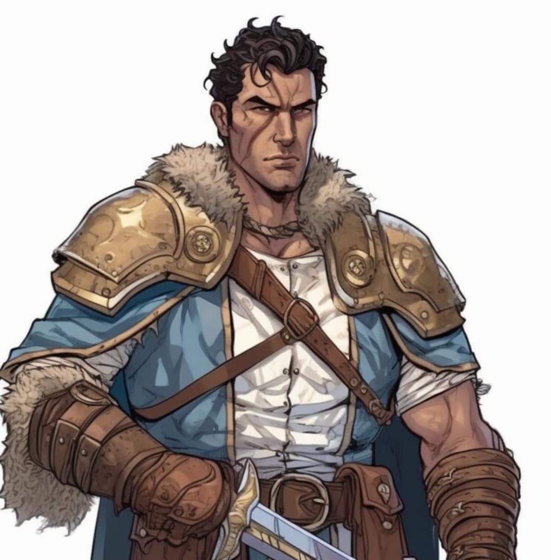 12 Dnd Male Human Fighers Bundle 1. Clipart Dungeons and Dragons. Role ...