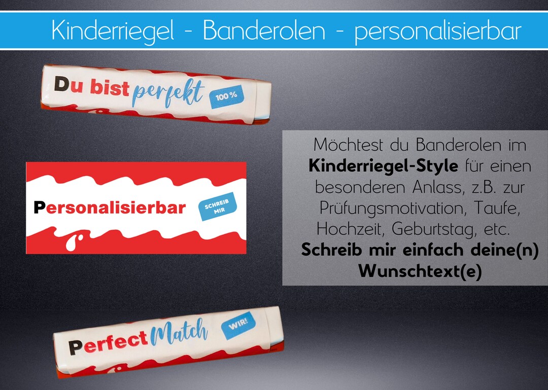 Kinderriegel Banderolen Zum Download, Personalisierbar, Für Jeden ...