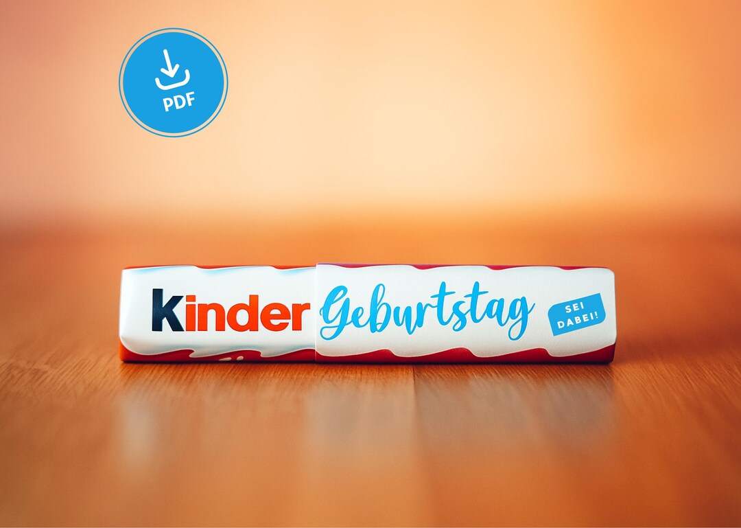 Kinder Chocolate Bar Wrappers for Birthdays | Invitation | Party ...
