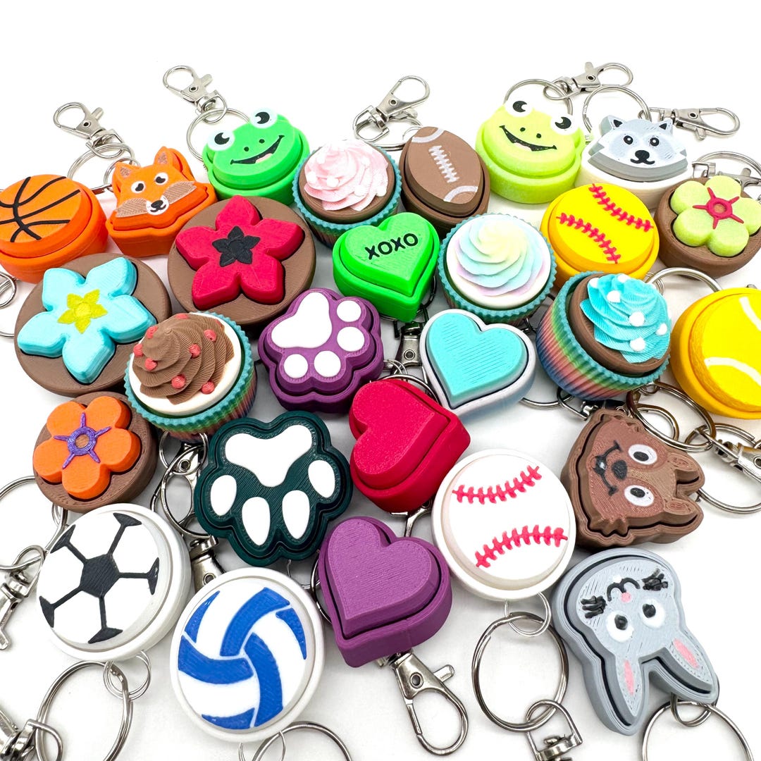 Fidget Keychain Clicker- Keychains for Sensory Relief, Stress Relief ...