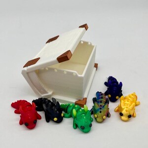 Book Box With 6 Articulating Mini Figurine Winged Dragons, 3d Printed ...