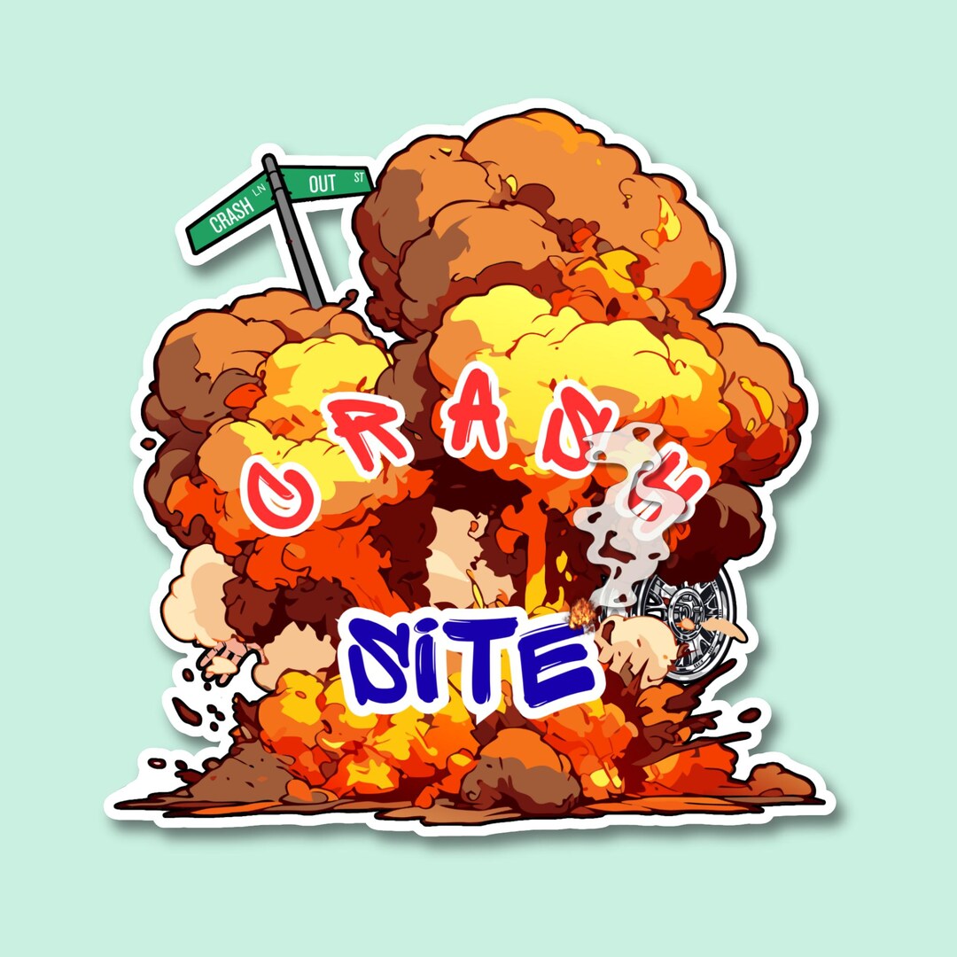 Crash Site Sticker – Explosion Vinyl Decal for Laptops, Water Bottles ...