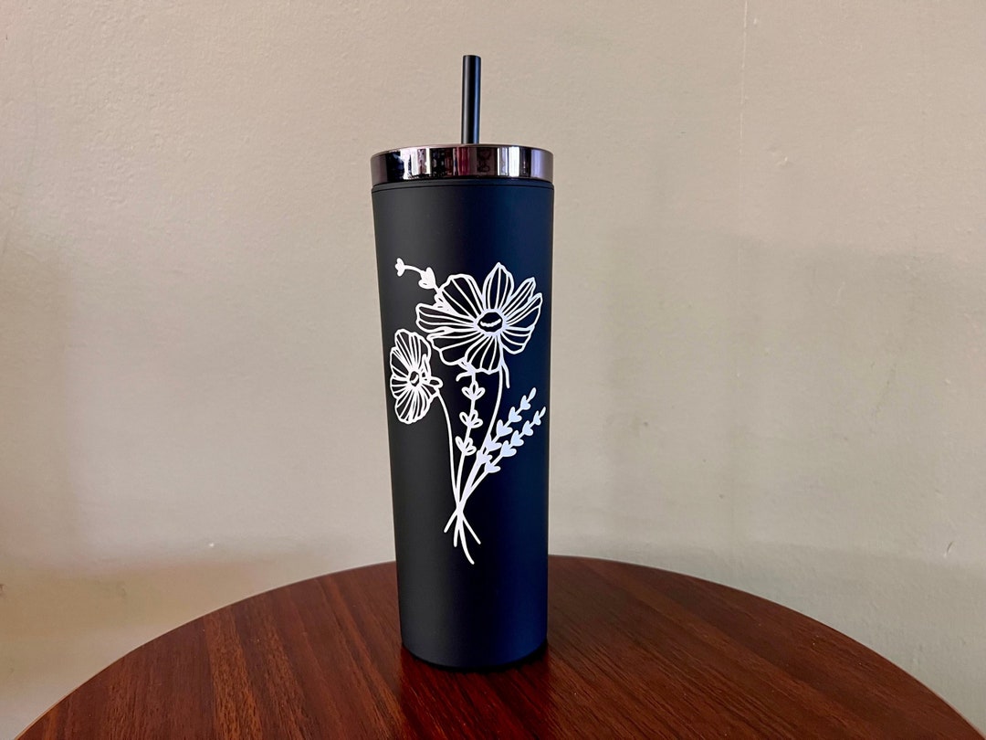 18oz. Skinny Tumbler October Cosmo Flower - Etsy