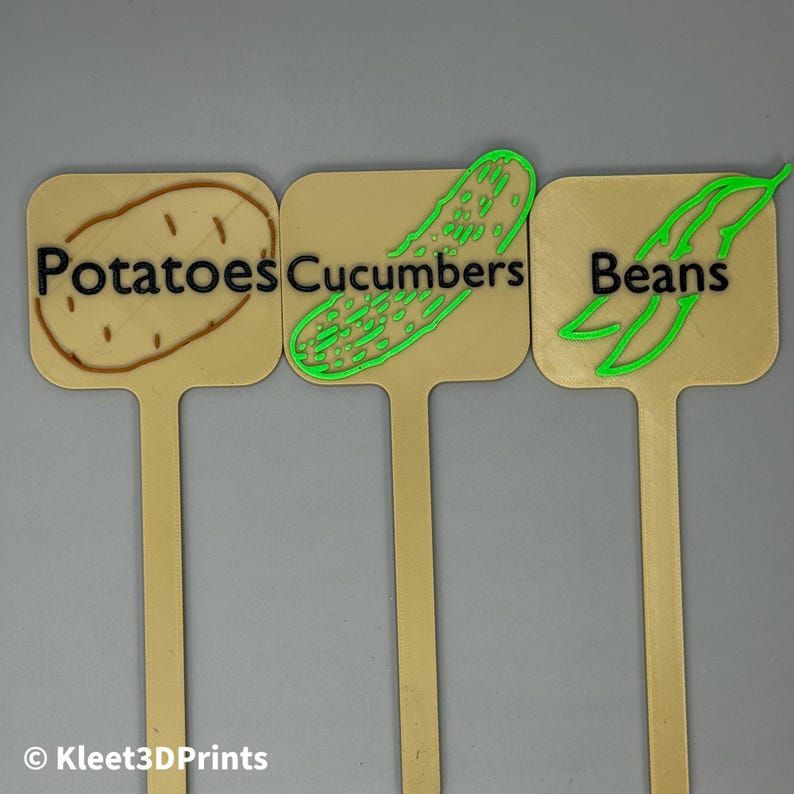 3D Printed Garden Marker Signs: Waterproof Plant Labels - Etsy