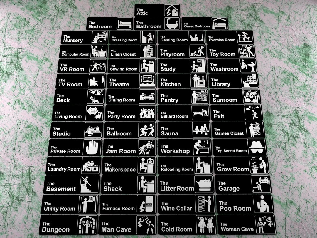 Custom Room Signs Set Inspired by "the Office" Logo - 52 Unique Door ...